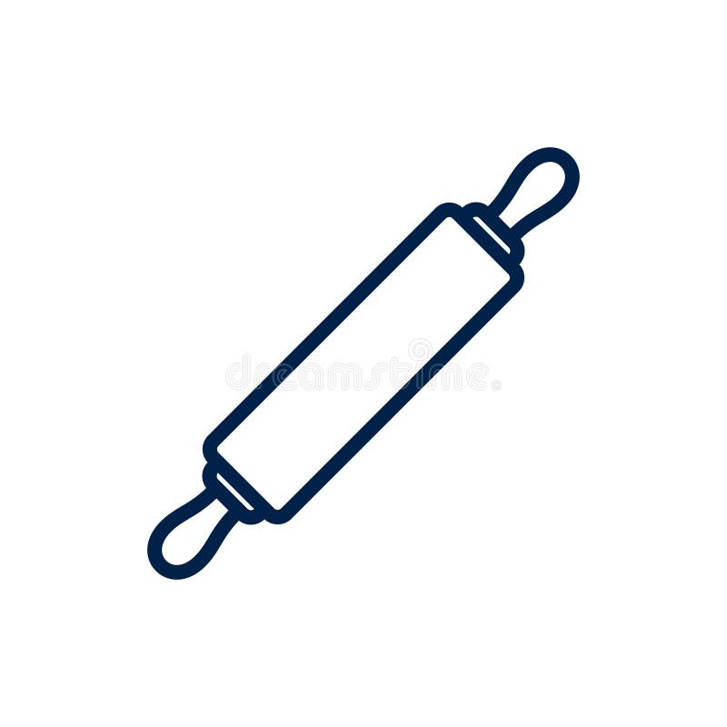 Rolling Pin Icon Logo Vector Design Illustration, Isolated on White ...