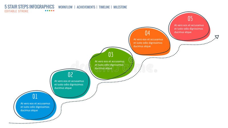 Stair Steps, Achievement Ladder, Timeline Infographics Template, Start ...