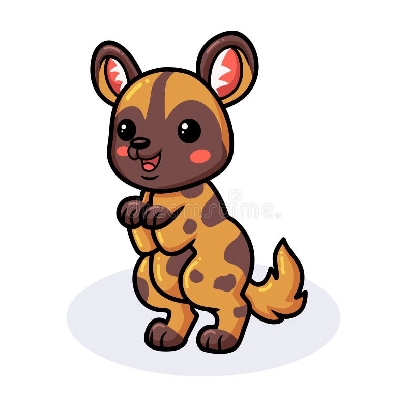 Cute Wild Dog Cartoon Posing Stock Vector - Illustration of africa ...