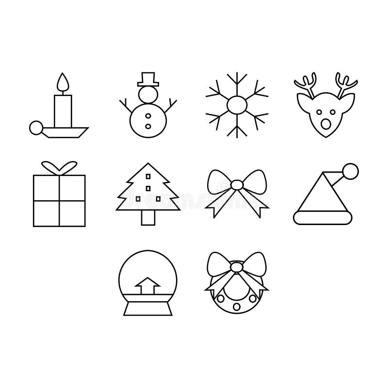 Festive icon set stock vector. Illustration of christmas - 232383638