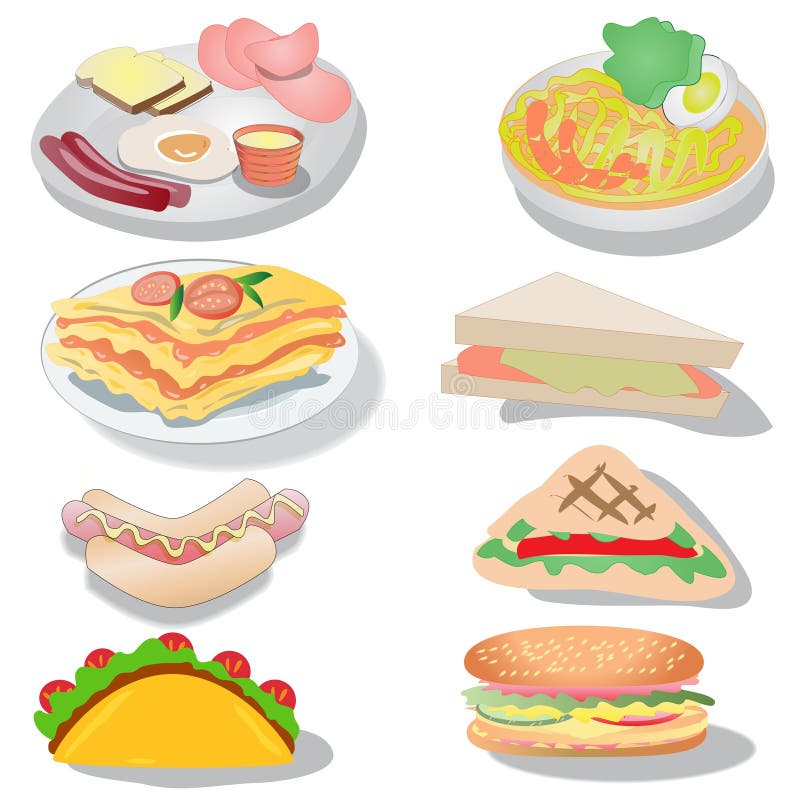 Food Sign Collection Vector Illustration Stock Vector - Illustration of ...
