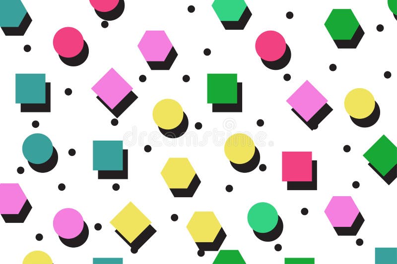 Universal Trend Poster. Linear Geometric Shapes Set with Halftone ...