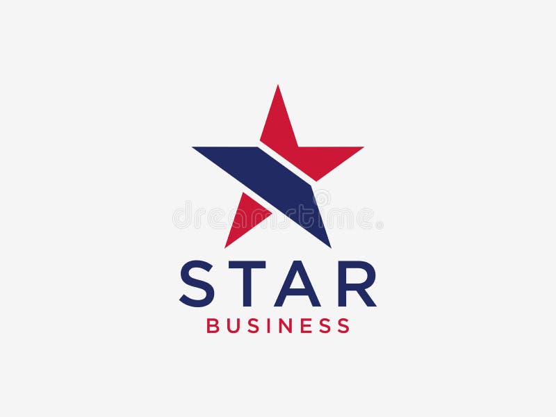Star Logo. Blue and Red Geometric Star Shape Isolated on White ...