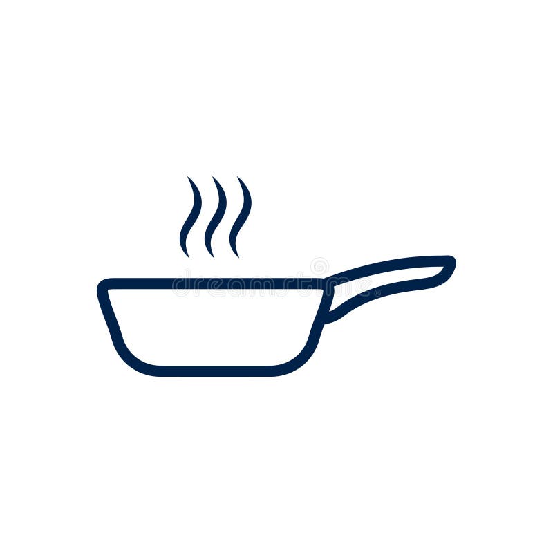 Frying Pan Icon Logo Vector Design Illustration, Isolated on White ...