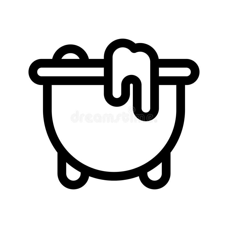 Cauldron Outline Style Icon. Halloween Themed Icon. Stock Vector ...