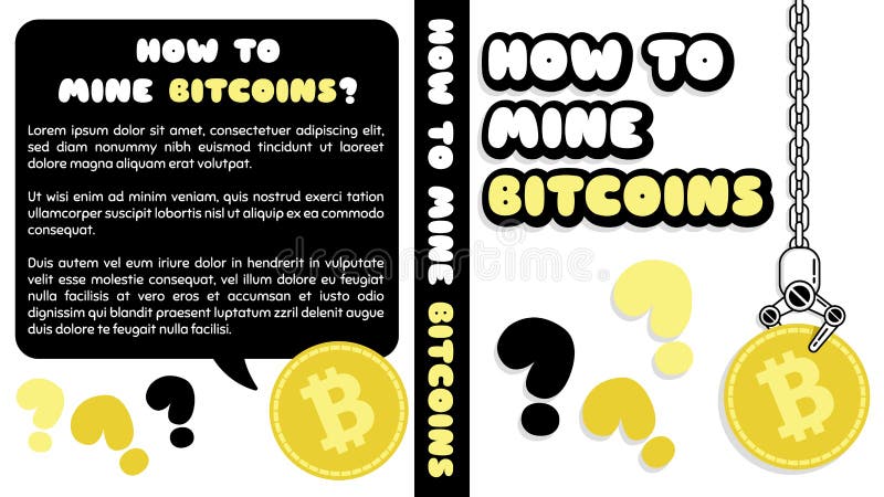 Illustration of Bitcoins Mining in Doodle Art Style. Stock Vector ...