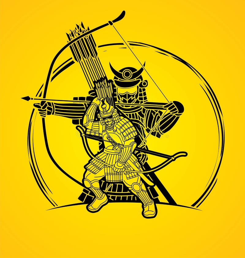 Group of Samurai Warrior with Weapon Japanese Fighter Ronin Cartoon ...
