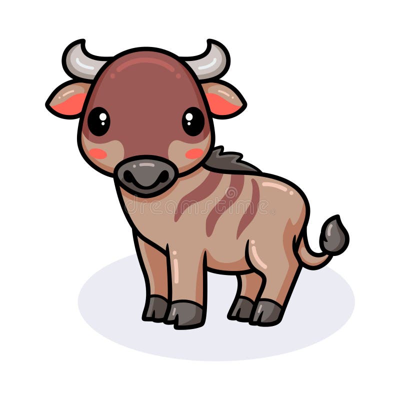 Cute Little Wildebeest Cartoon Posing Stock Vector - Illustration of ...