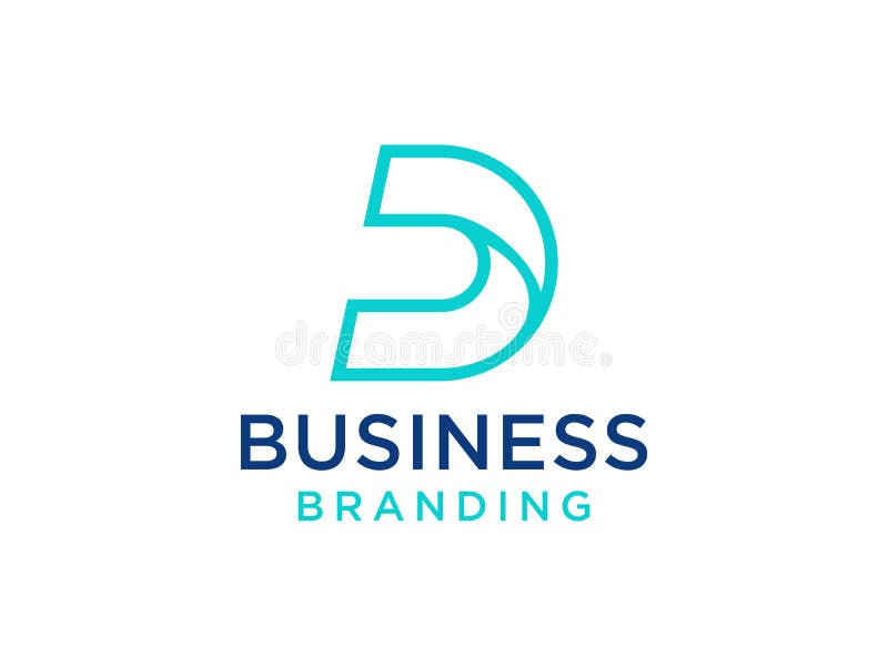 Abstract Initial Letter D Logo. Blue Geometric Linear Arrow Style ...