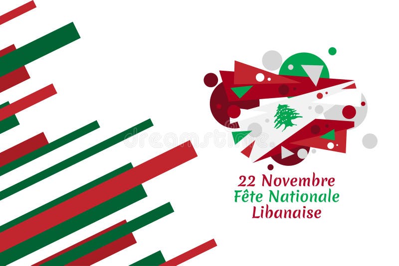 November 22, Happy Independence Day of Lebanon Vector Illustration ...