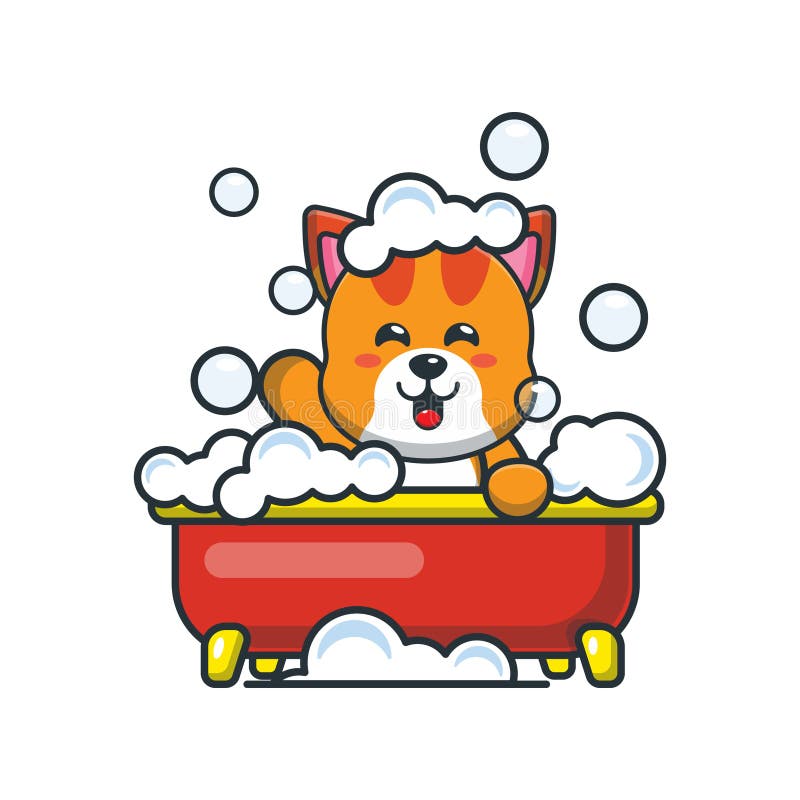 Cat Bubble Bath Stock Illustrations – 518 Cat Bubble Bath Stock ...