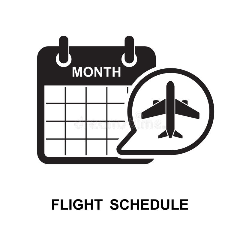 This Flight Schedule Sign Line Icon or Logo. Travel Planning Airplane ...