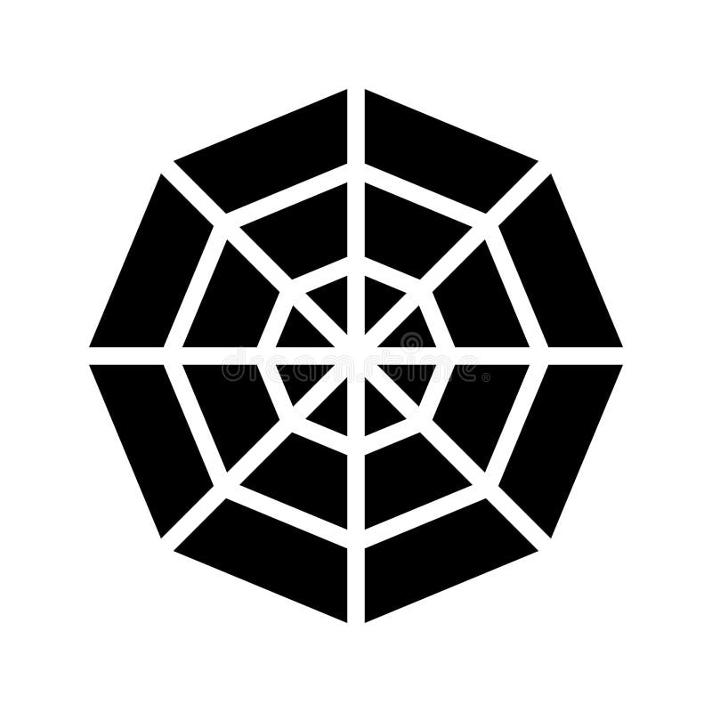 Spider Web Solid Style Icon. Halloween Themed Icon. Stock Vector ...