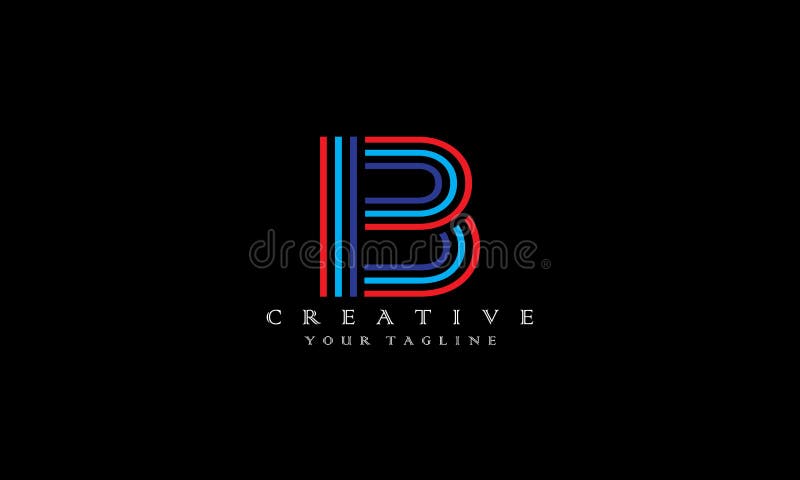 The Initials of the Letter B Modern Line Stock Vector - Illustration of ...