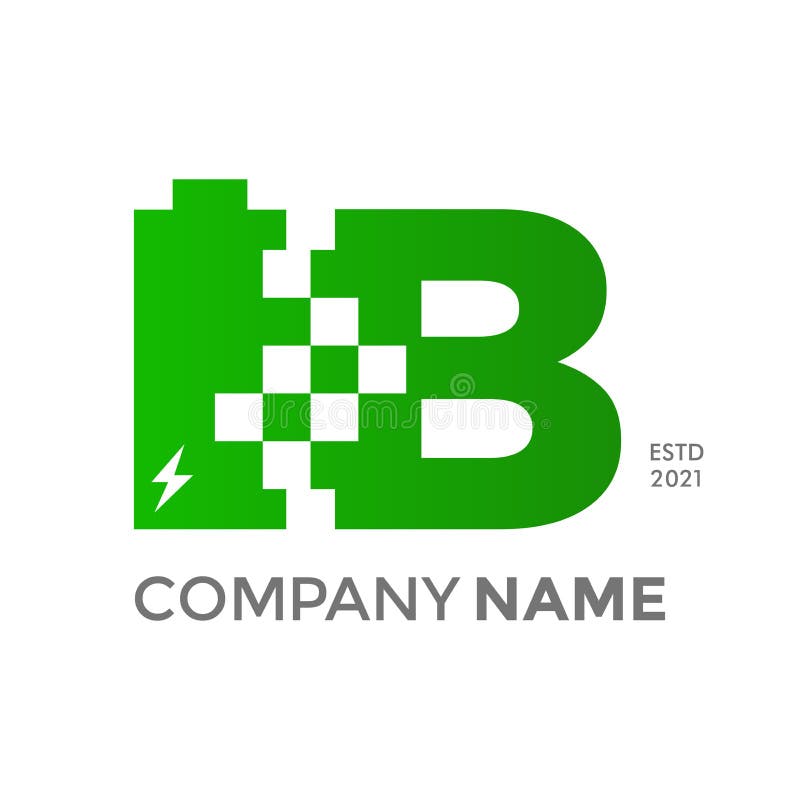 Initial B Battery Charge Data Logo Stock Vector - Illustration of ...