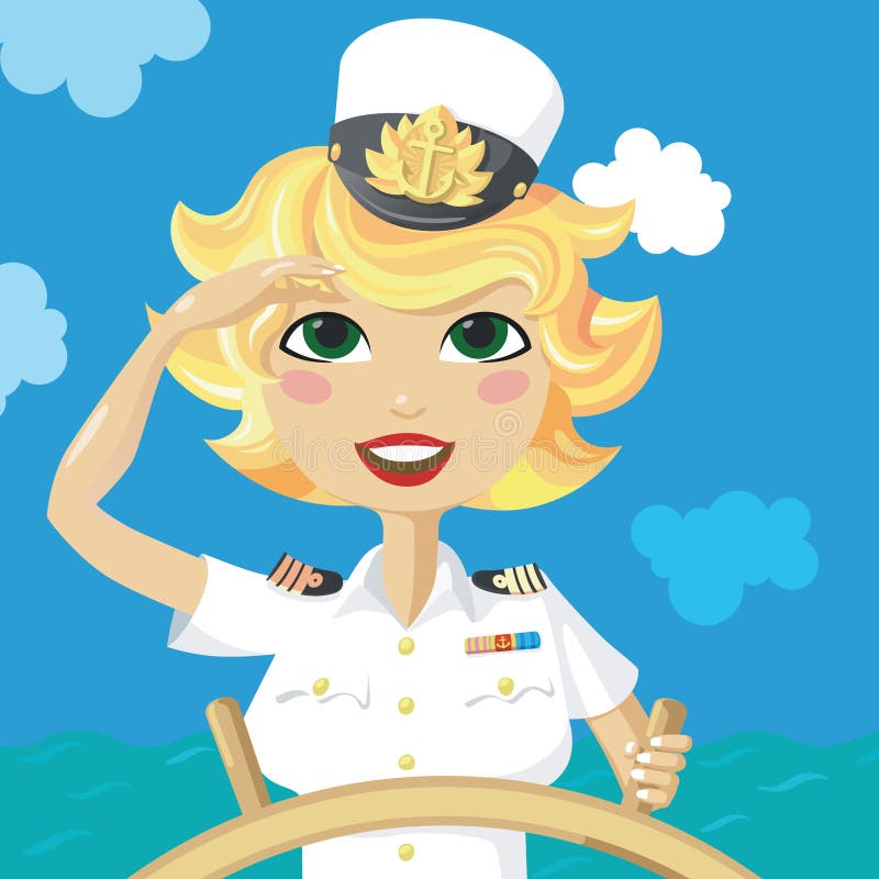 Girl with Captain Hat and Costume Stock Vector - Illustration of ...