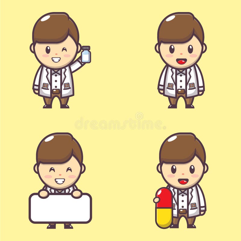 Cute Pharmacist Cartoon Vector Illustration Stock Vector - Illustration ...