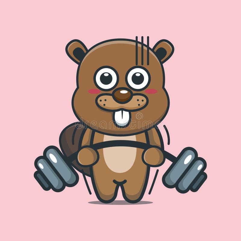 Cute Weight Lifting Animal Stock Illustrations – 668 Cute Weight ...