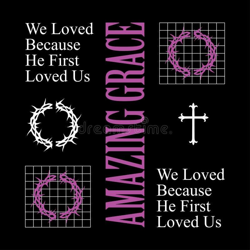 Jesus Christ Street Wear Design Amazing Grace Stock Vector ...