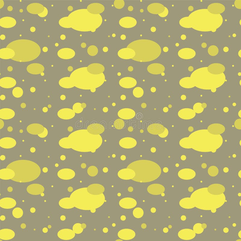 Bright Yellow Oval Abstract Spots on Khaki Background Seamless Vector ...