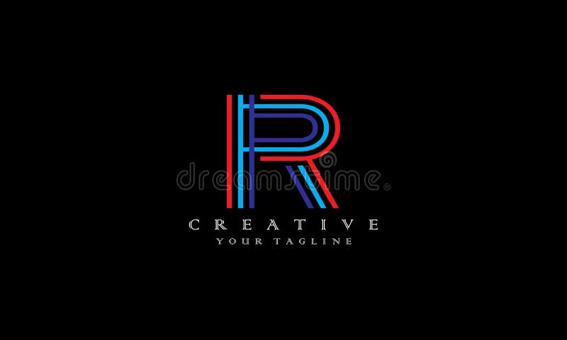 The Initials of the Letter R Modern Line Stock Vector - Illustration of ...