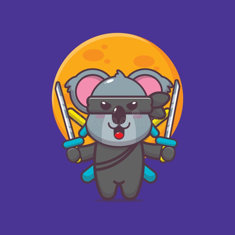 Cute Koala Ninja. Cute Animal Cartoon Illustration Stock Vector ...