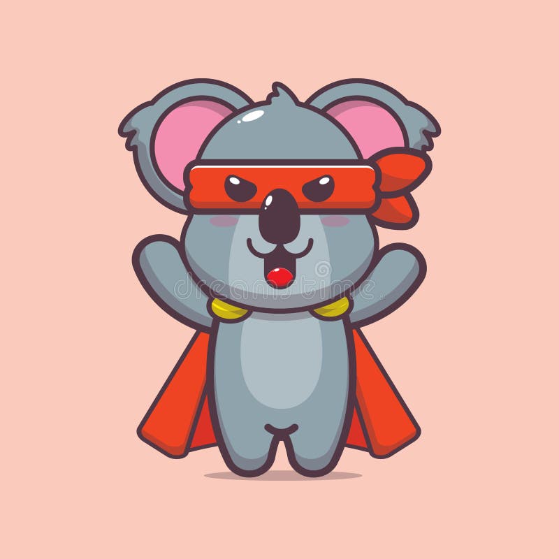 Cute Super Koala. Cute Animal Cartoon Illustration Stock Vector ...