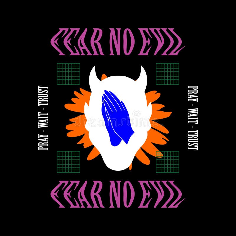 Jesus Christ Street Wear Design Thanks God Fear No Evil Stock Vector ...