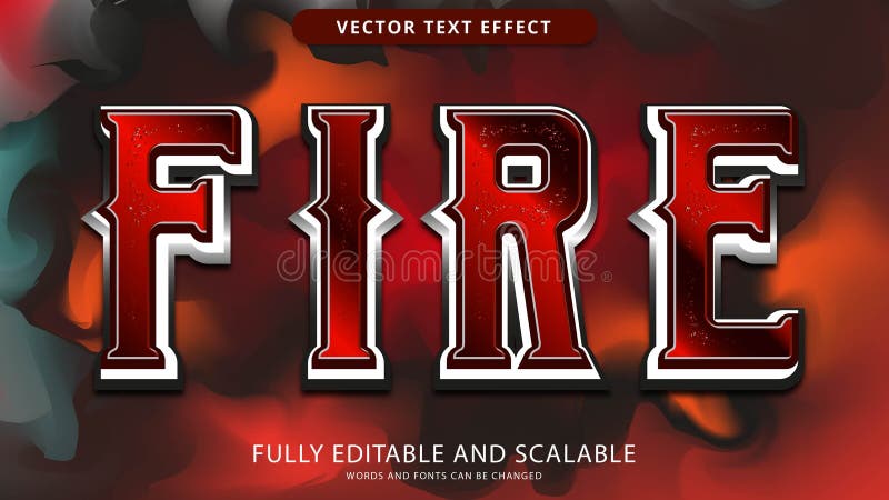Fire Text Effect Editable Eps File Stock Vector - Illustration of heat ...