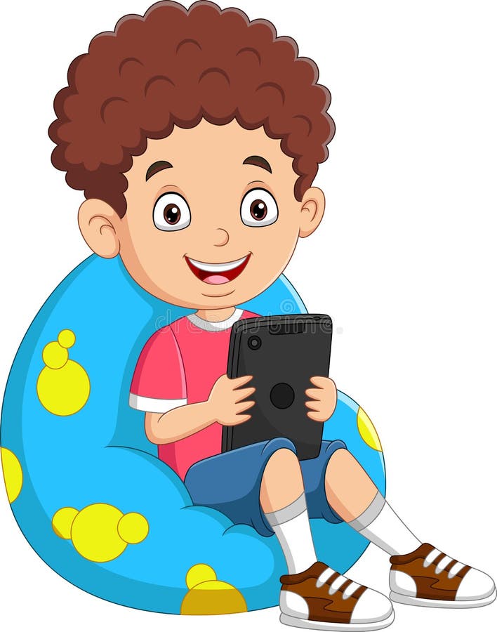 Boy Playing Tablet Stock Illustrations – 730 Boy Playing Tablet Stock ...