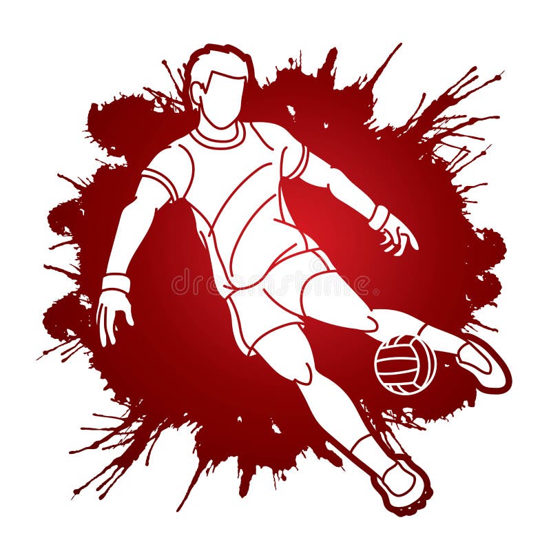 Gaelic Football Player Action Cartoon Sport Graphic Vector Stock Vector ...
