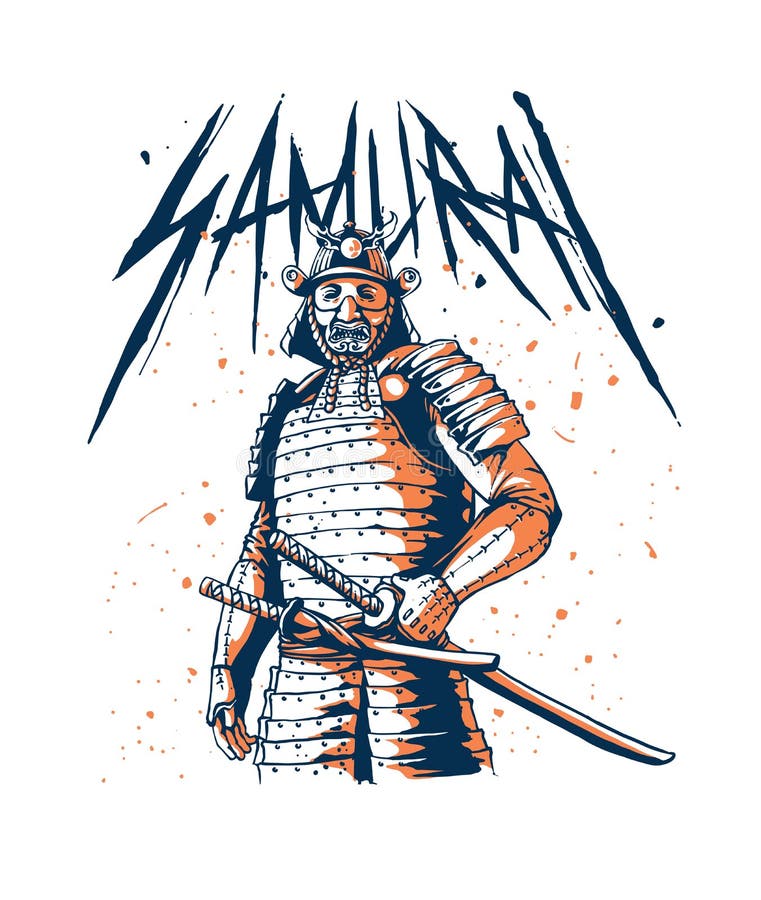 Samurai military artwork stock vector. Illustration of demon - 233255473
