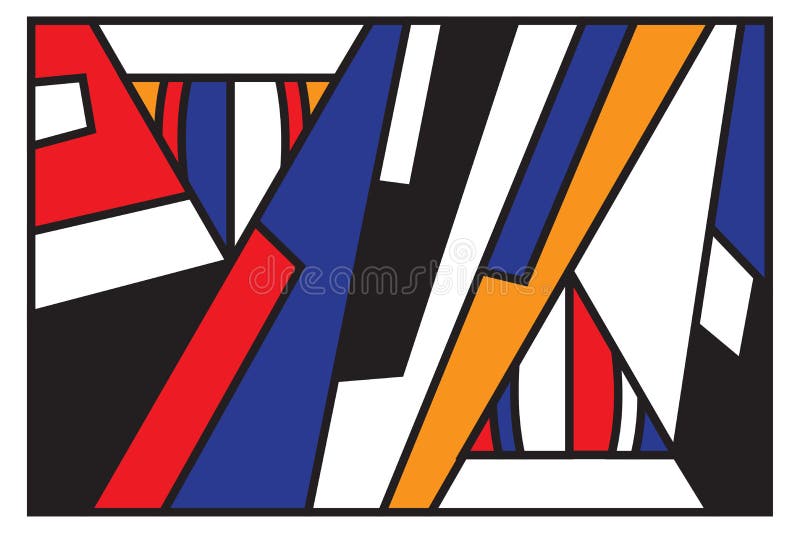 Abstract Vector Background Geometric Shape with Neoplasticism Style ...