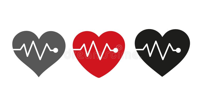 Illustration Heart with Heart Wave Inside Suitable for Designing Stock ...