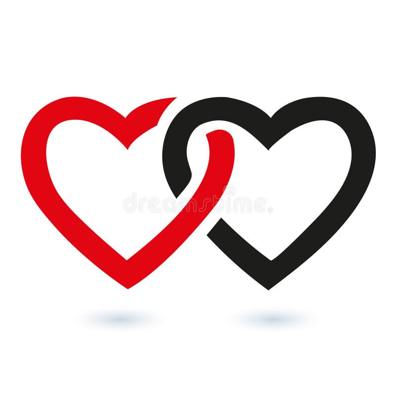 Two Hearts Connected Stock Illustrations – 941 Two Hearts Connected ...