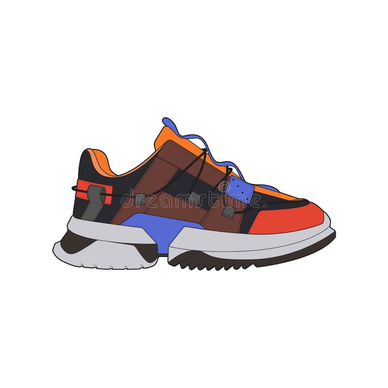 Vector Sneakers Shoes for Training, Running Shoe Vector Illustration ...