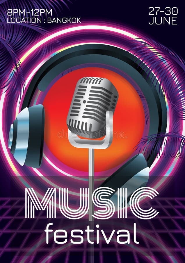 Singing Battle Vector Music Festival Poster for Party Stock Vector ...