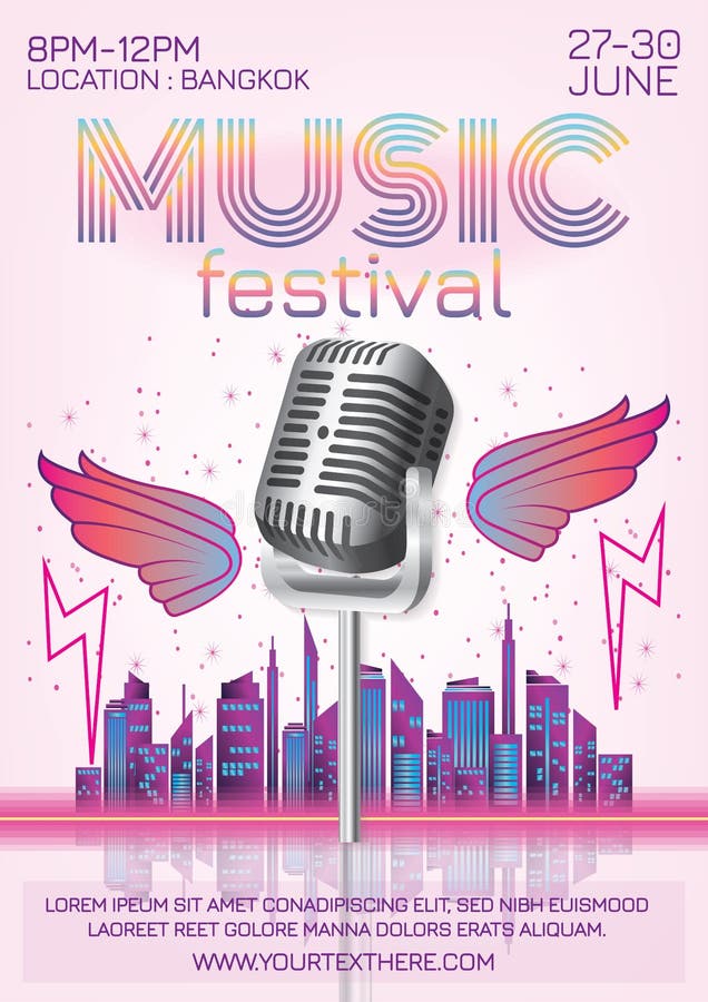 Singing Battle Vector Music Festival Poster for Party Stock Vector ...