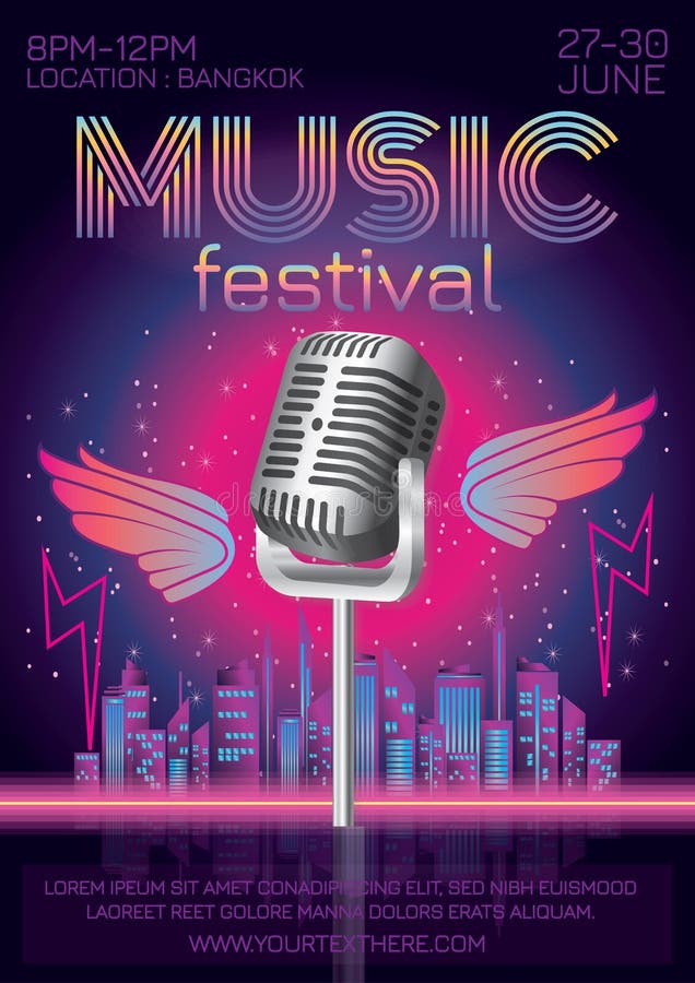 Singing Battle Vector Music Festival Poster for Party Stock Vector ...