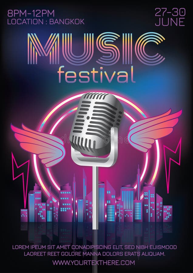 Singing Battle Vector Music Festival Poster for Party Stock Vector ...