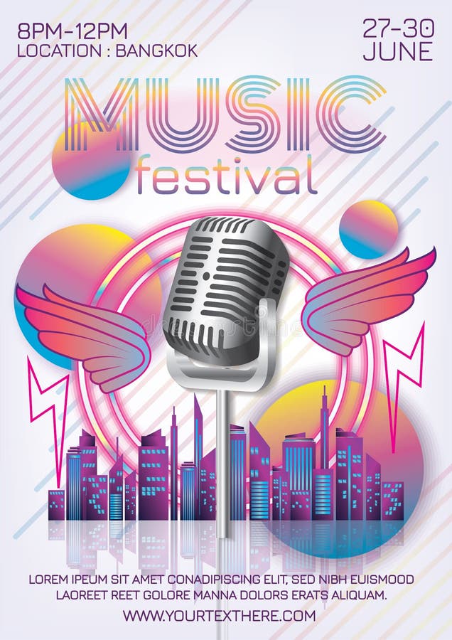 Singing Battle Vector Music Festival Poster for Party Stock Vector ...