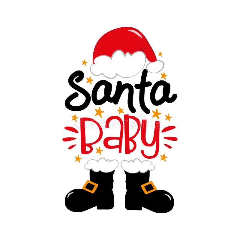 Santa Baby - Santa Hat and Boots with Stars. Stock Vector ...