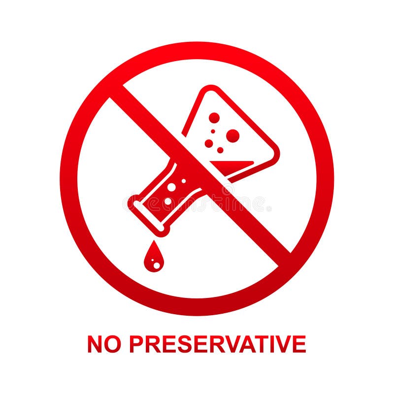 No Preservative Sign Isolated on White Background Stock Vector ...