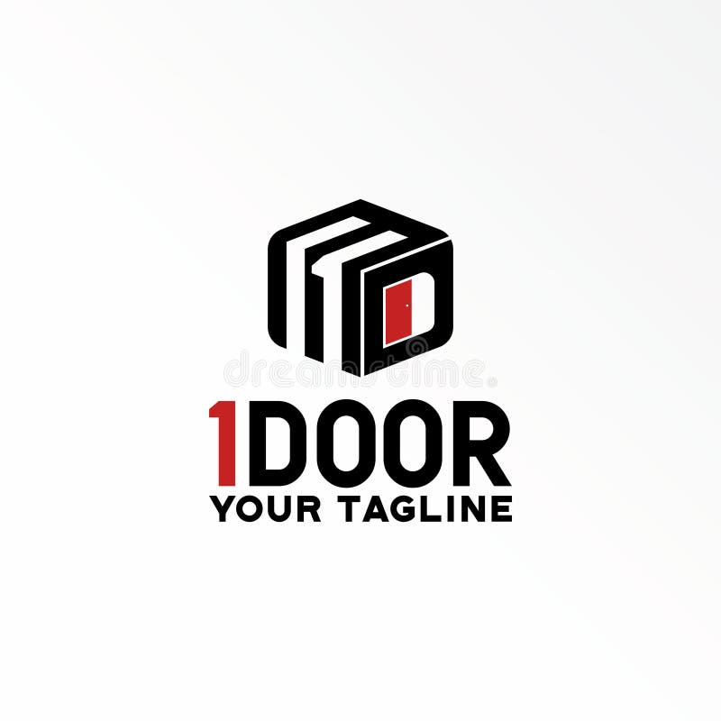 Hexagon Door Logo Free Vector Stock. Number 1 Abstract Design Concept ...