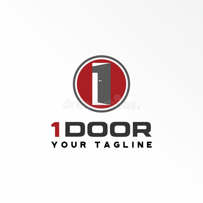 Door Logo Free Vector Stock. Number 1 Abstract Design Concept. Stock ...