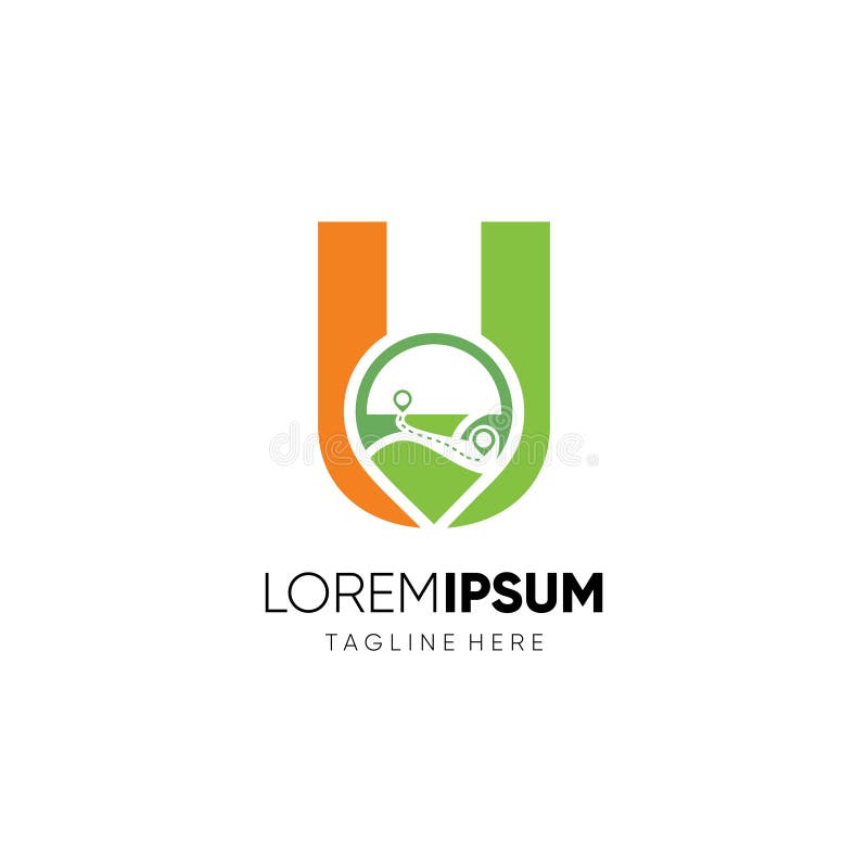 Letter U Map Location Logo Design Vector Icon Graphic Stock Vector ...