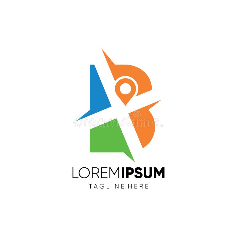 Letter B Map Location Logo Design Vector Icon Graphic Stock Vector ...