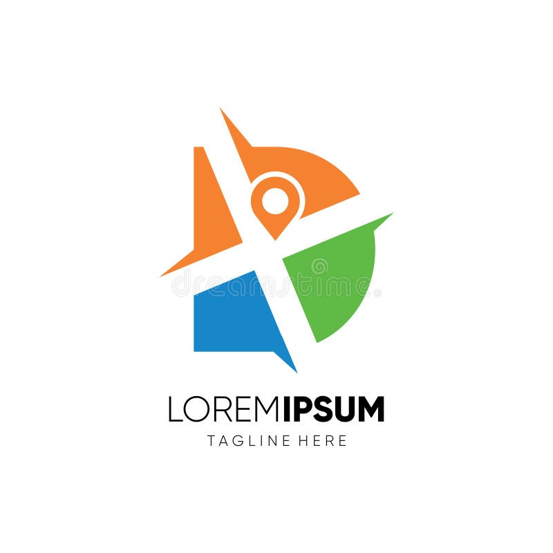 Letter D Map Location Logo Design Vector Icon Graphic Stock Vector ...