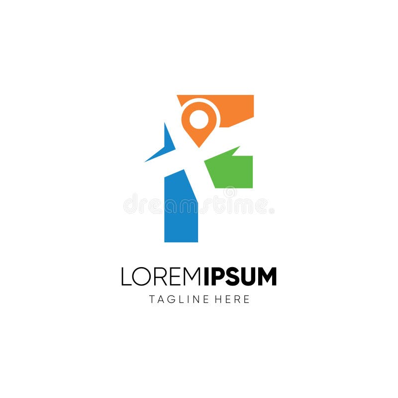 Letter F Map Location Logo Design Vector Icon Graphic Stock Vector ...