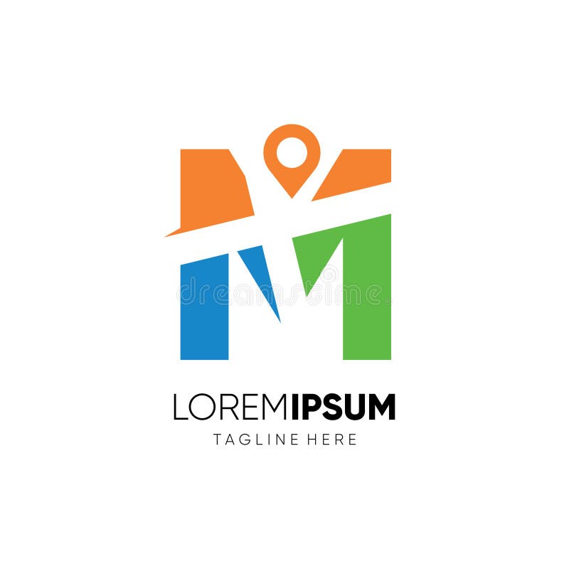 Letter M Map Location Logo Design Vector Icon Graphic Stock Vector ...